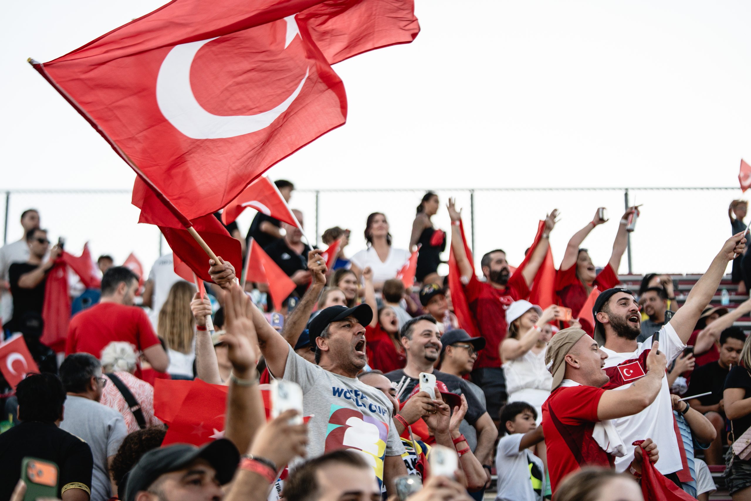 Turkey soccer fans cheer at Mesa, AZ World Cup training session